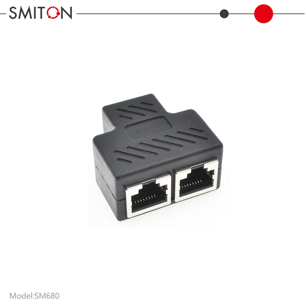 Rj45 Female Splitter Double Connector Extender Split Cable 1 To 2 Ports ...