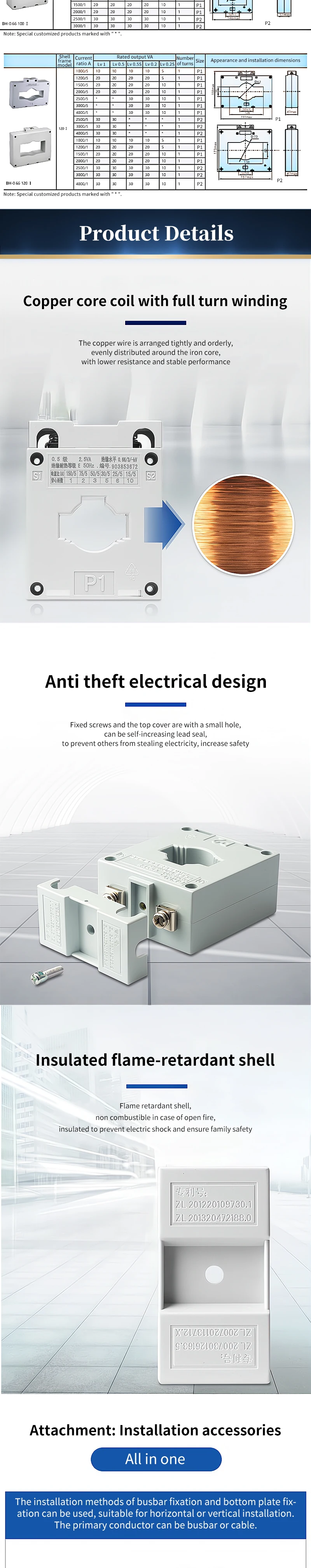 CHINT Factory Current Transformer for Ammeter 1A-3000A Split Core ...