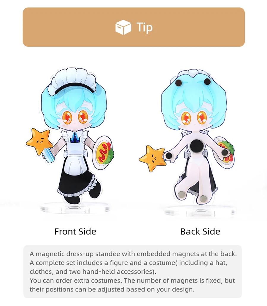 Custom Magnetic Dress-up Acrylic Standees for Any Occasion