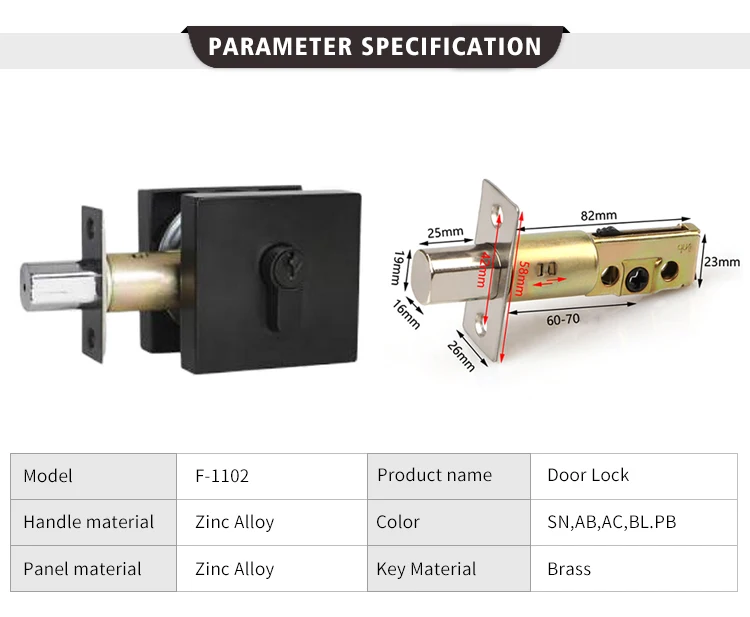Custom Latch Deadbolt Safety Latch Mortise Lock Stainless Steel ...
