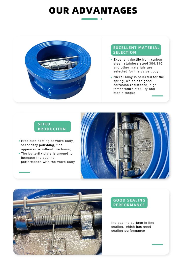 DN40~DN700 PN10 PN16 Ductile Cast Iron Double Disc One-way Dual Non ...