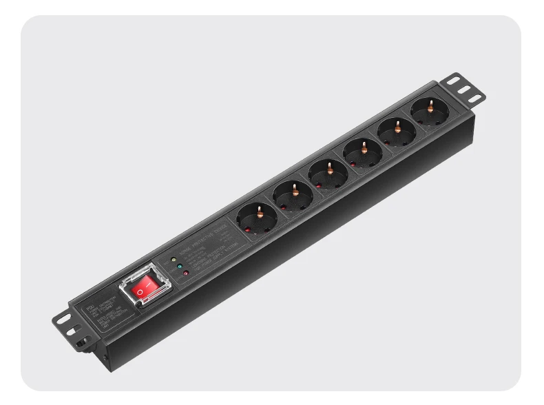 Network Cabinet Power Distributor 6 Ways Schuko Type Outlets Pdu Socket ...