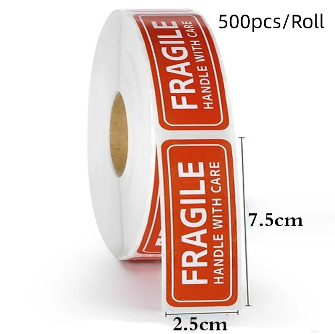 Fragile Warning Label Stickers - Waterproof & Customizable