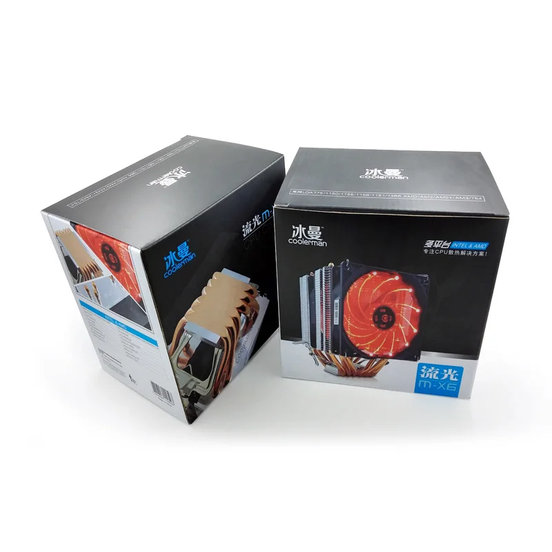 Snowman 6 Heat Pipes Cpu Cooler Rgb Fan 4 Pin Pwm Pc Cooler Cpu Fan ...