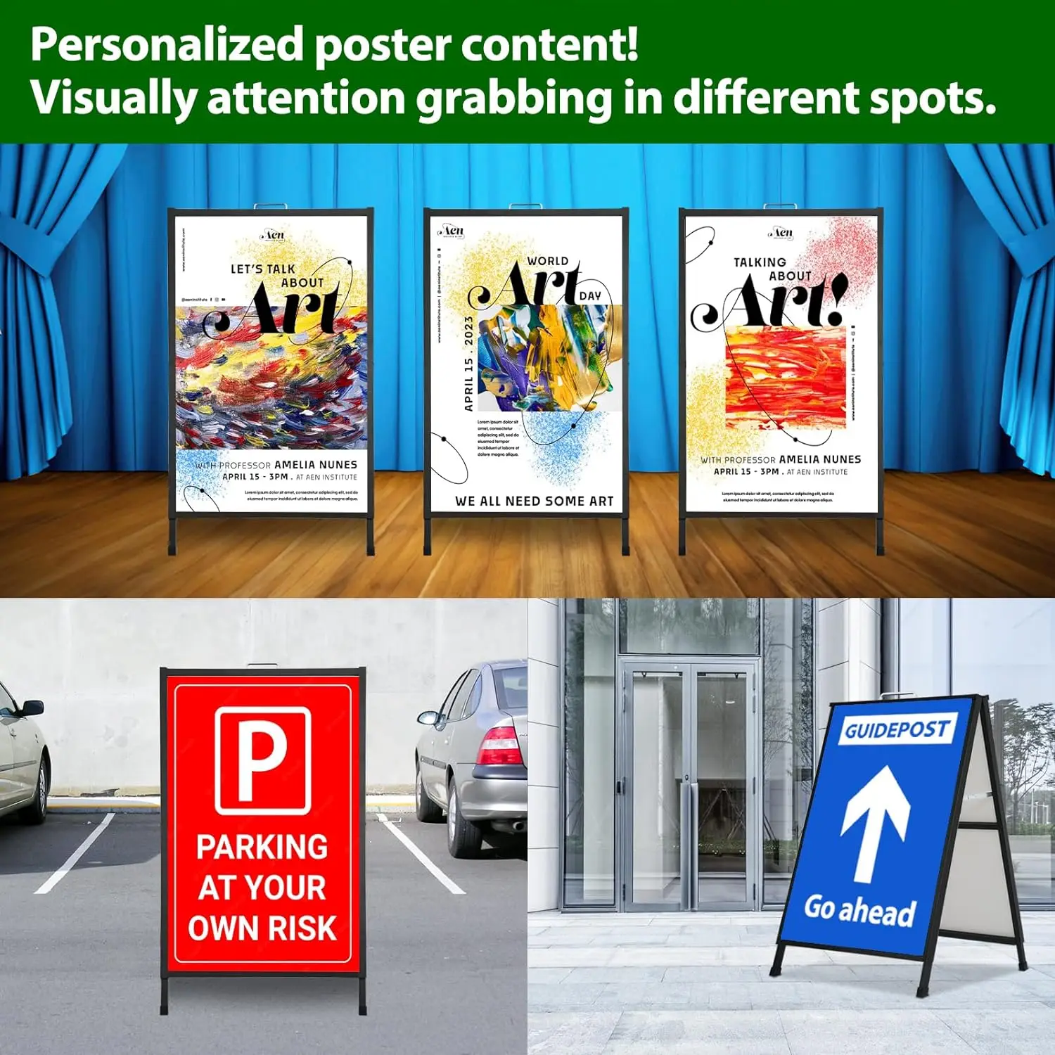 Outdoor A-Frame Sidewalk Sign 24x36 Inch Sandwich Board Advertising ...