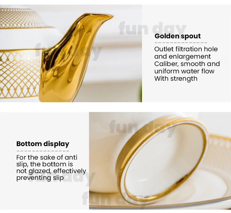 European Court Style Ceramic Tea Set With Tray British Afternoon Tea Set Coffee Cup Home Teapot ...