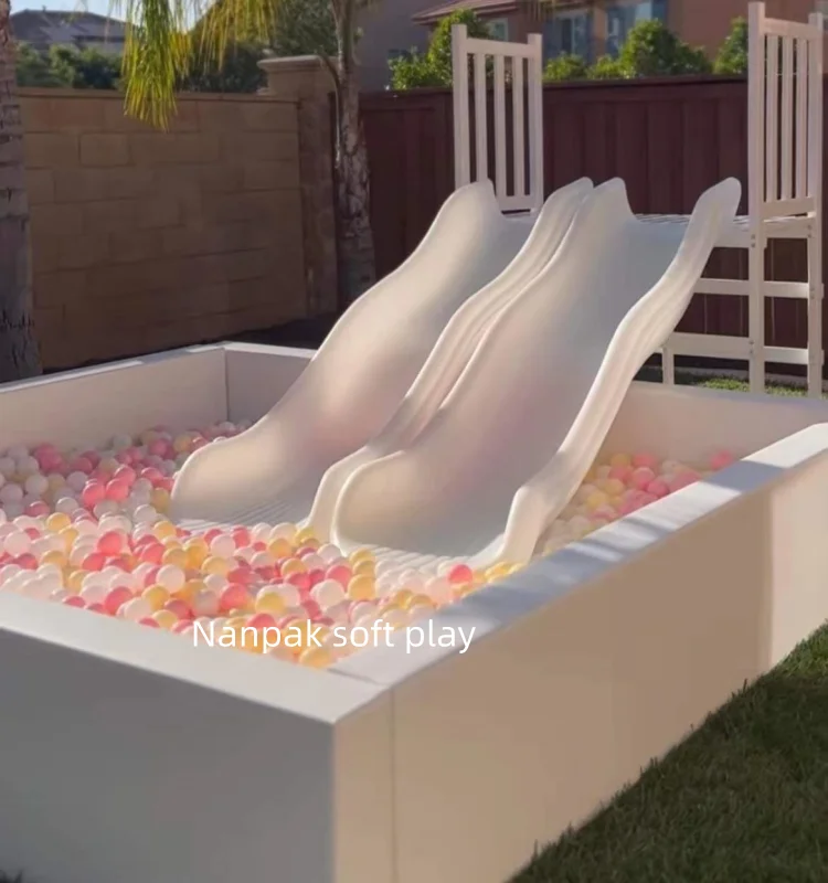 Indoor White Plastic Soft Play Slide Playground Equipment Climb Single ...