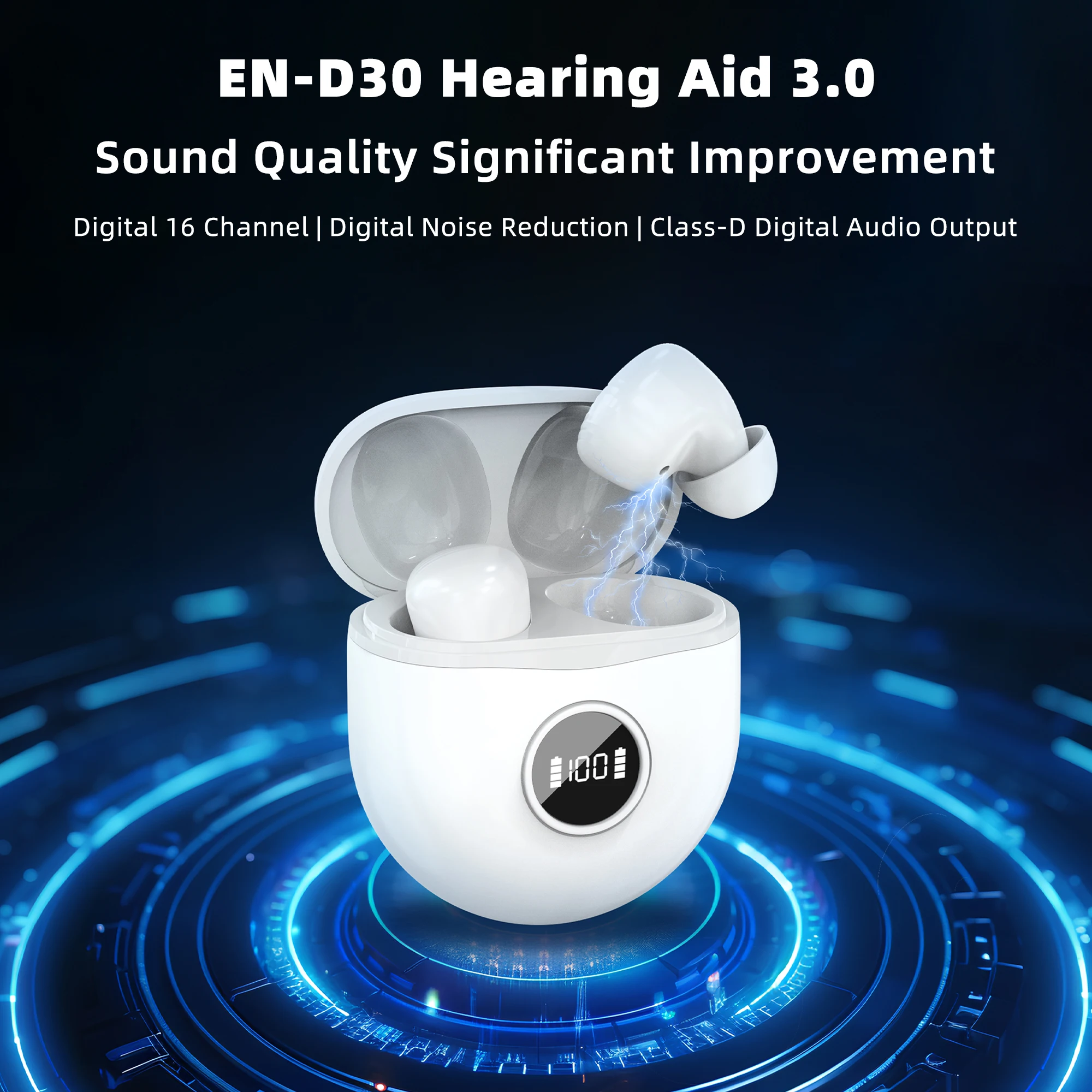 Ear Sound Amplifier Sound Collector Acoustic Hearing Aid Elderly Care ...