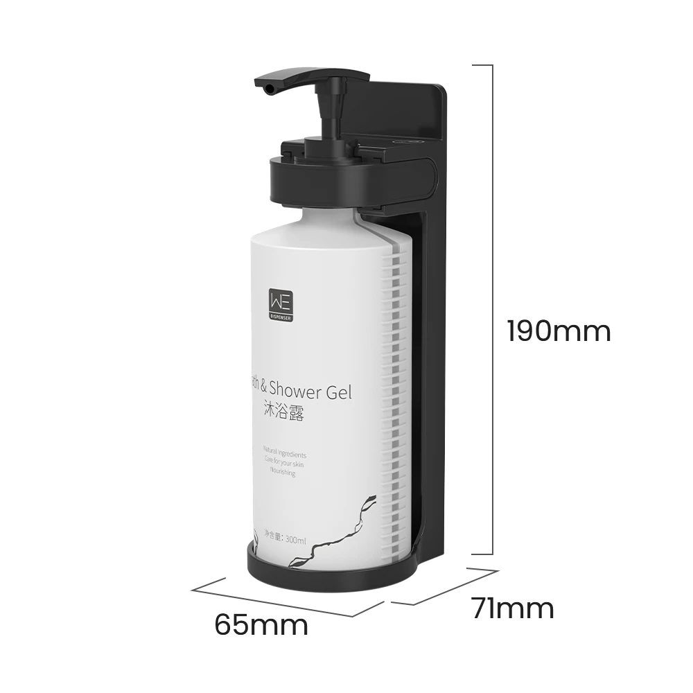 New Black Ss Adjustable Recess Adhesive Sticker No Drill Black Bathroom ...
