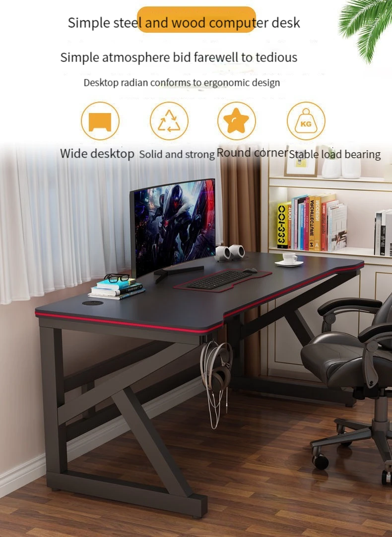 Home Computer Desk Simple Learning Game Gaming Table Bedroom Modern ...