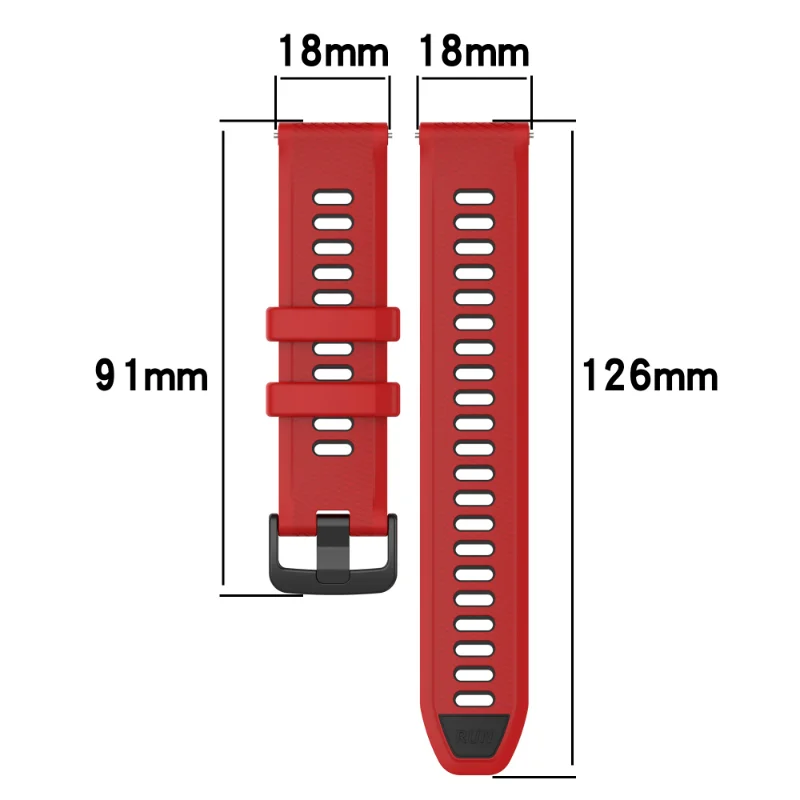 18mm 20mm 22mm Original RUN Silicone Strap for Garmin Forerunner 265 ...