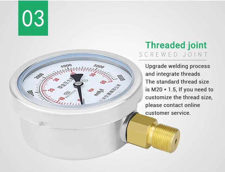 100mm Panel Hydraulic Pressure Force Measuring Gas Fuel Pressure Gauge ...