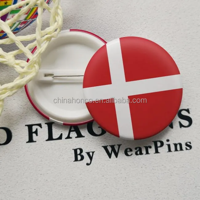 Em 2024 Fan Breastpin Danmark Flag Brooch Pins In Danish Color - Buy ...