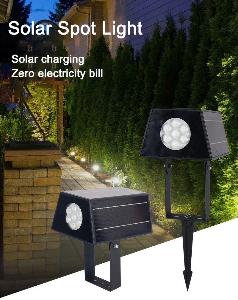 High Lumen Outdoor Waterproof Solar Powered Spot Wall Light Dusk to ...