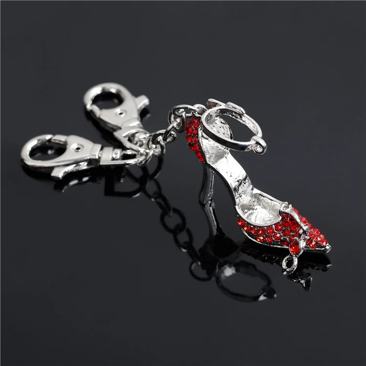 Cute Creative High Heel Shoes Red Crystal Keyring Car Key Chain Bling ...