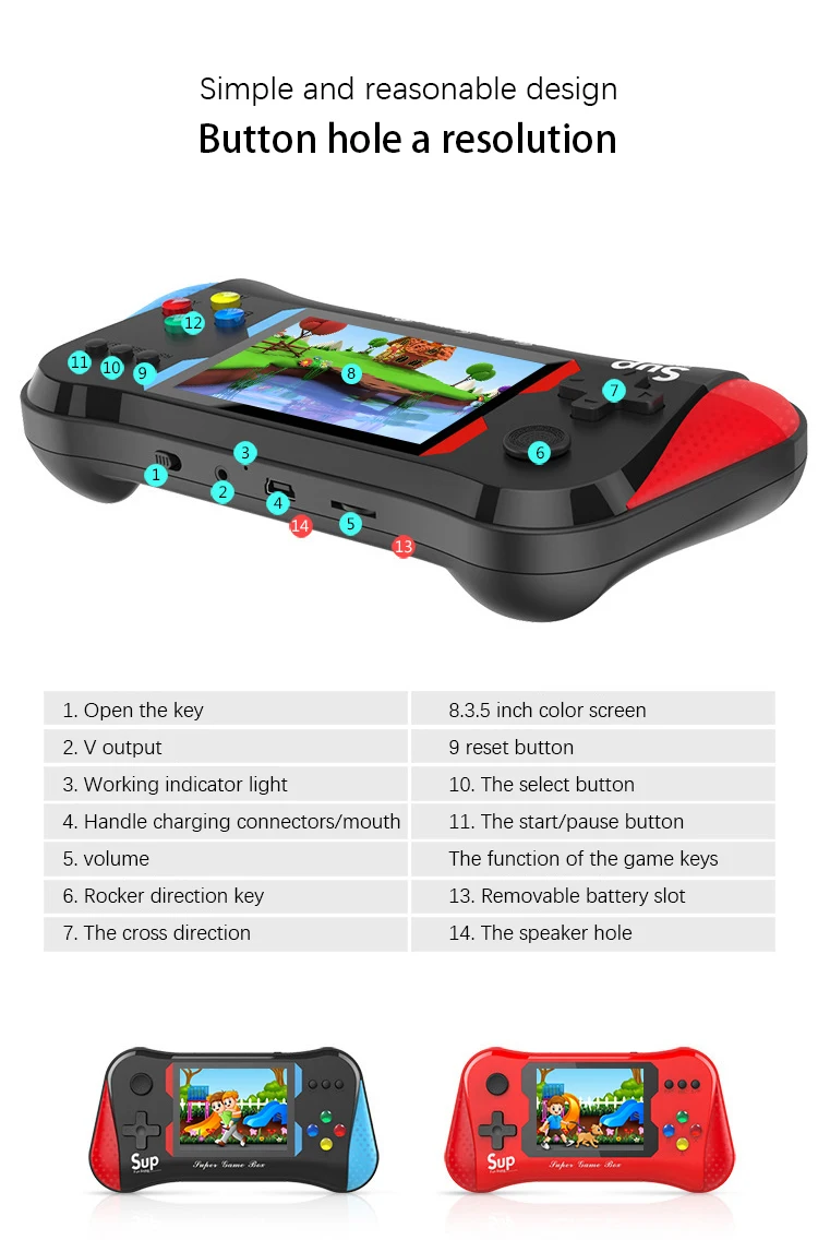 Children X7 500 In 1 Mini Retro Classic Video Console Vintage 2 ...