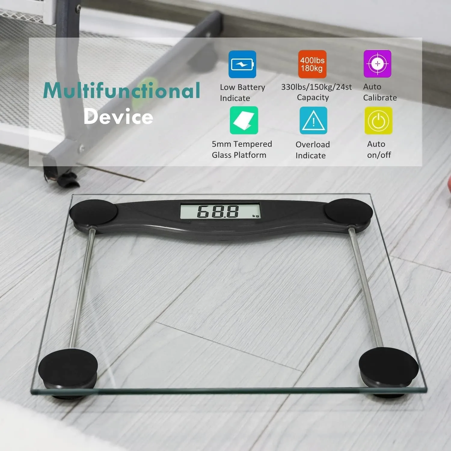Large LCD Backlight Glass Personenwaage Scale Online Trend 150kg Human ...