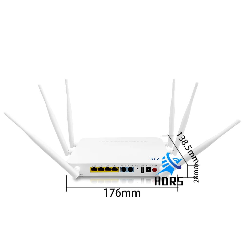 Brand New Zte F680 4ge +2pots + High Dual Band Wifi Gpon Ont Onu Router ...