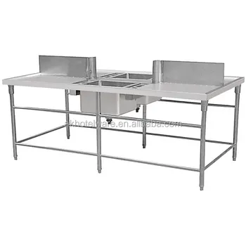 Restaurant Supermarket Fish Cutting Table Stainless Steel Industrial ...