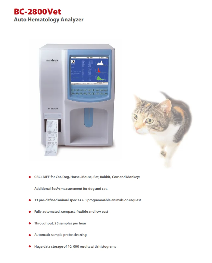Mindray Veterinary Fully Automatic Chemical Analyzer 3-part Auto ...