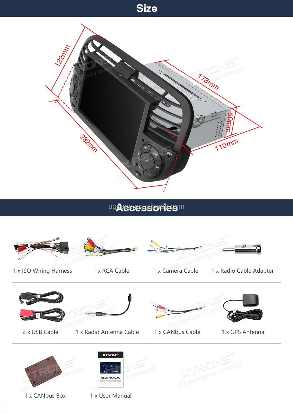 Xtrons 7 Inch Android 12 Single Din Car Multimedia Player For Fiat 500 ...