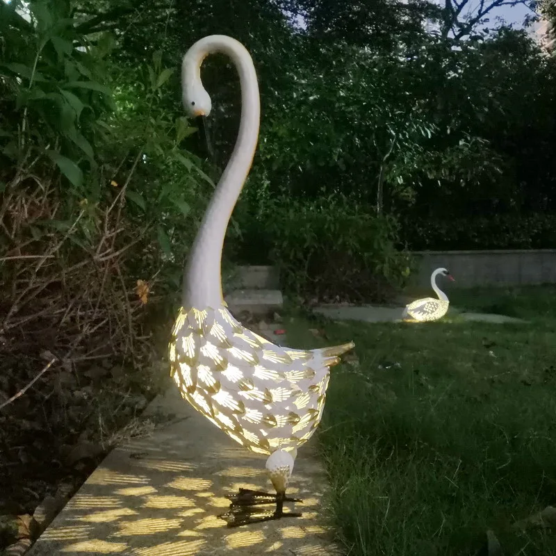 Swan Solar Lights - Elegant Garden Decor with Hand Painting