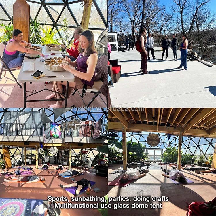 12M Geodesic Glass Dome House for Event Party Yoga Studio