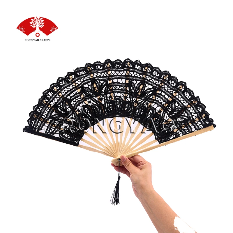 Wedding Gift Wooden Folding Fan Black White Hand Fan For Wedding ...