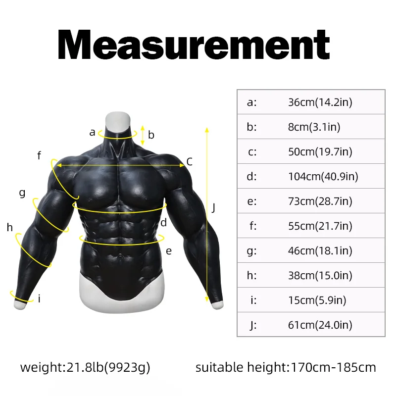 Alibaba.com: Realistic Full Silicone Muscle Suit, Black Chest Torso ...