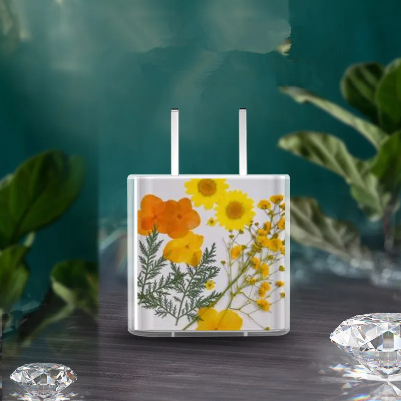 Dried Daisy Flower Usb Data Cable Protector Ins Fast Charging Head ...