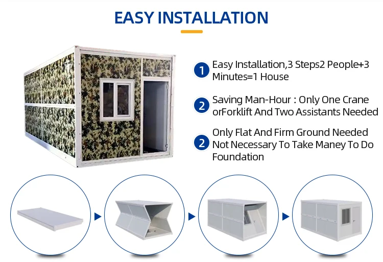 Home Office Room Foldout 20ft Prefab Houses Foldable 3 Rooms Mobile ...