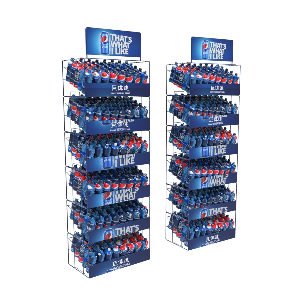 Pepsi Display Rack Beverage Metal Pepsi Display Racks / Custom Stand ...