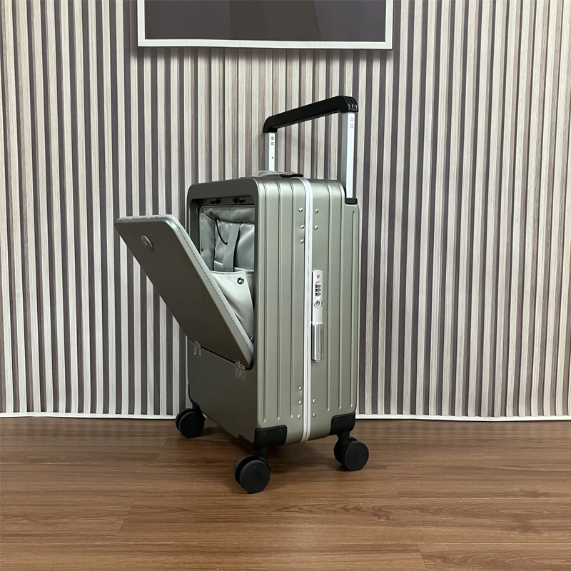 Luxury Aluminum Frame Trolley Suitcase Business Travel Luggage Trolley ...