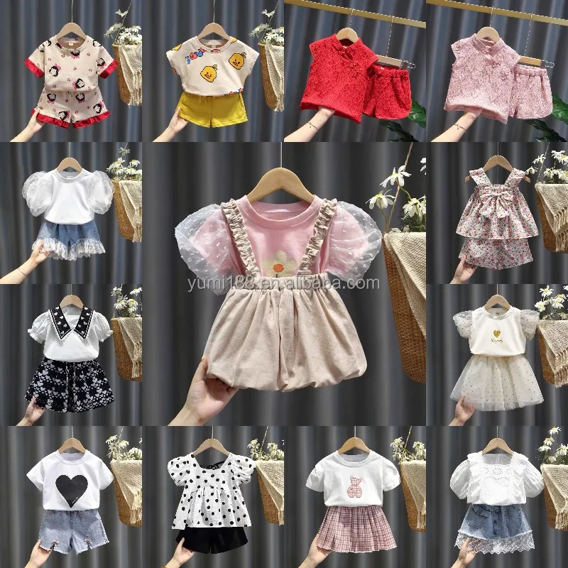 Summer Fashion Girls' Birthday Suit Girls' Short-sleeved Gauze Skirt ...