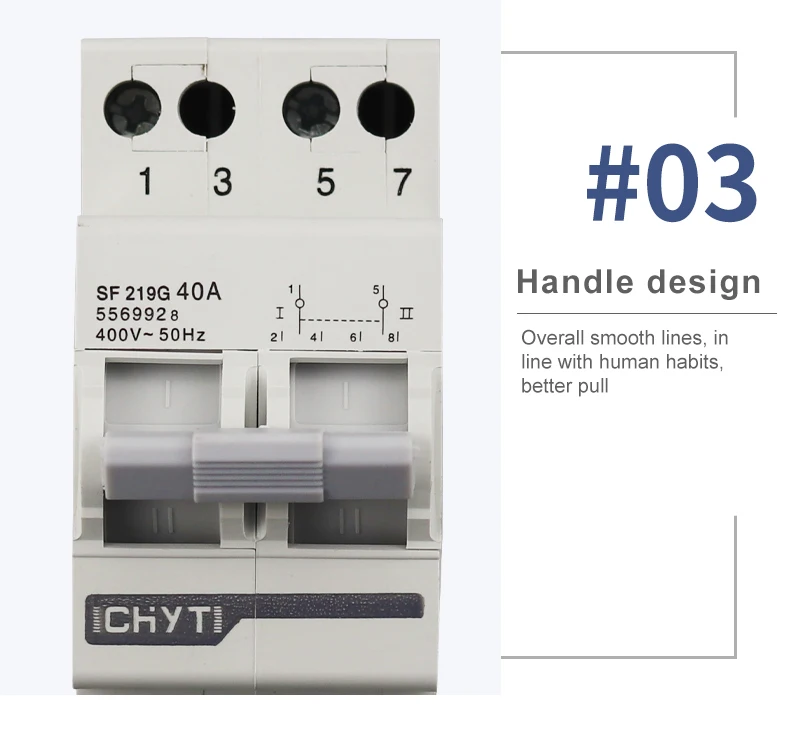 Din Rail Mounting 40A 63A Manual Changeover Switches by CHYT