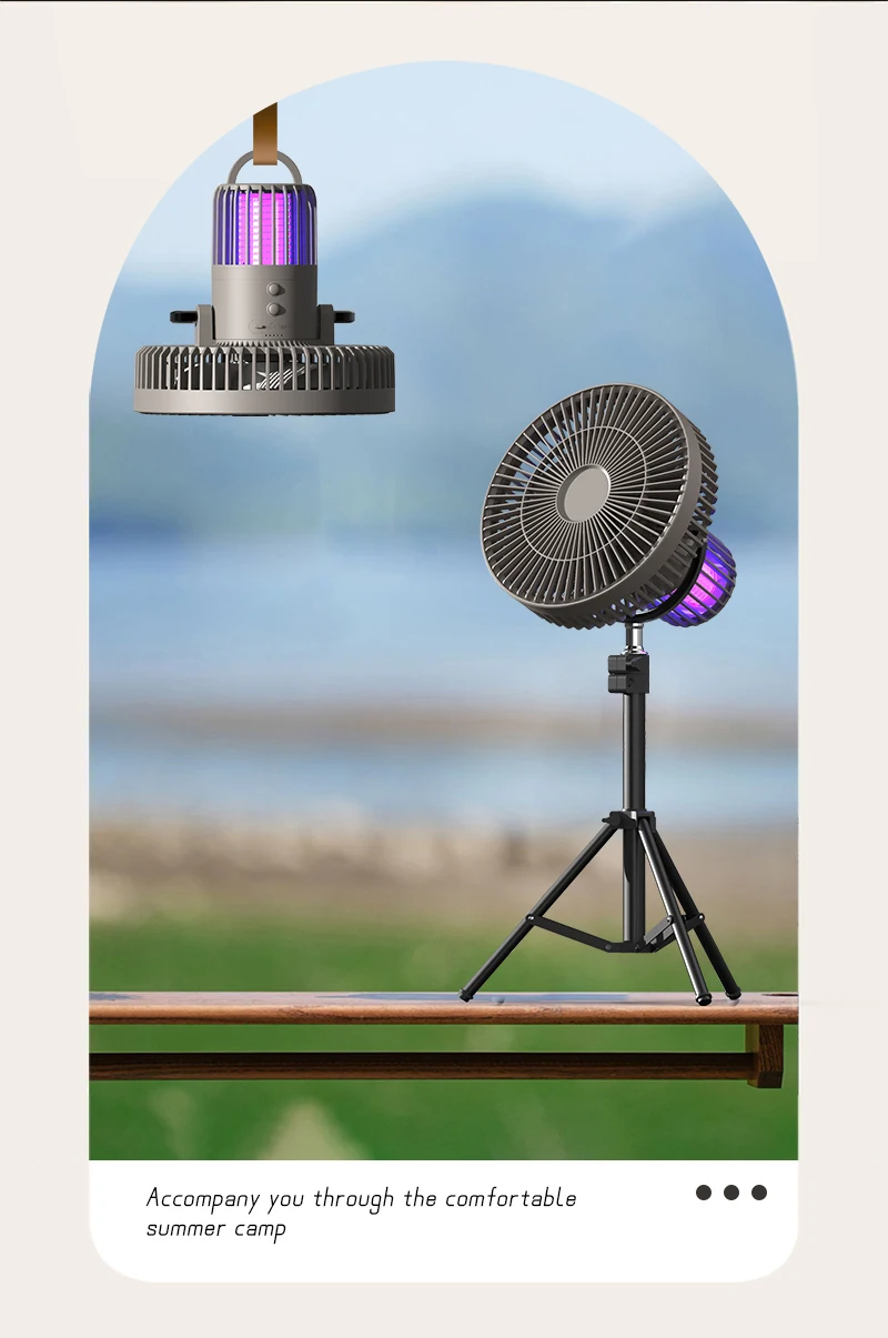 2023 New Outdoor Mosquito Fan Small Portable Detachable Led Hanging ...