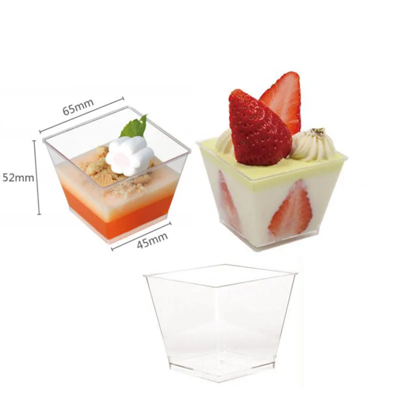 LANWEI Disposable Plastic PS Dessert Cups - Perfect for Ice Cream