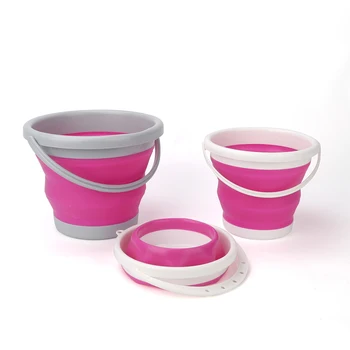 Silicone Rubber Plastic Bucket Folding Collapsible Bucket For Outdoor ...