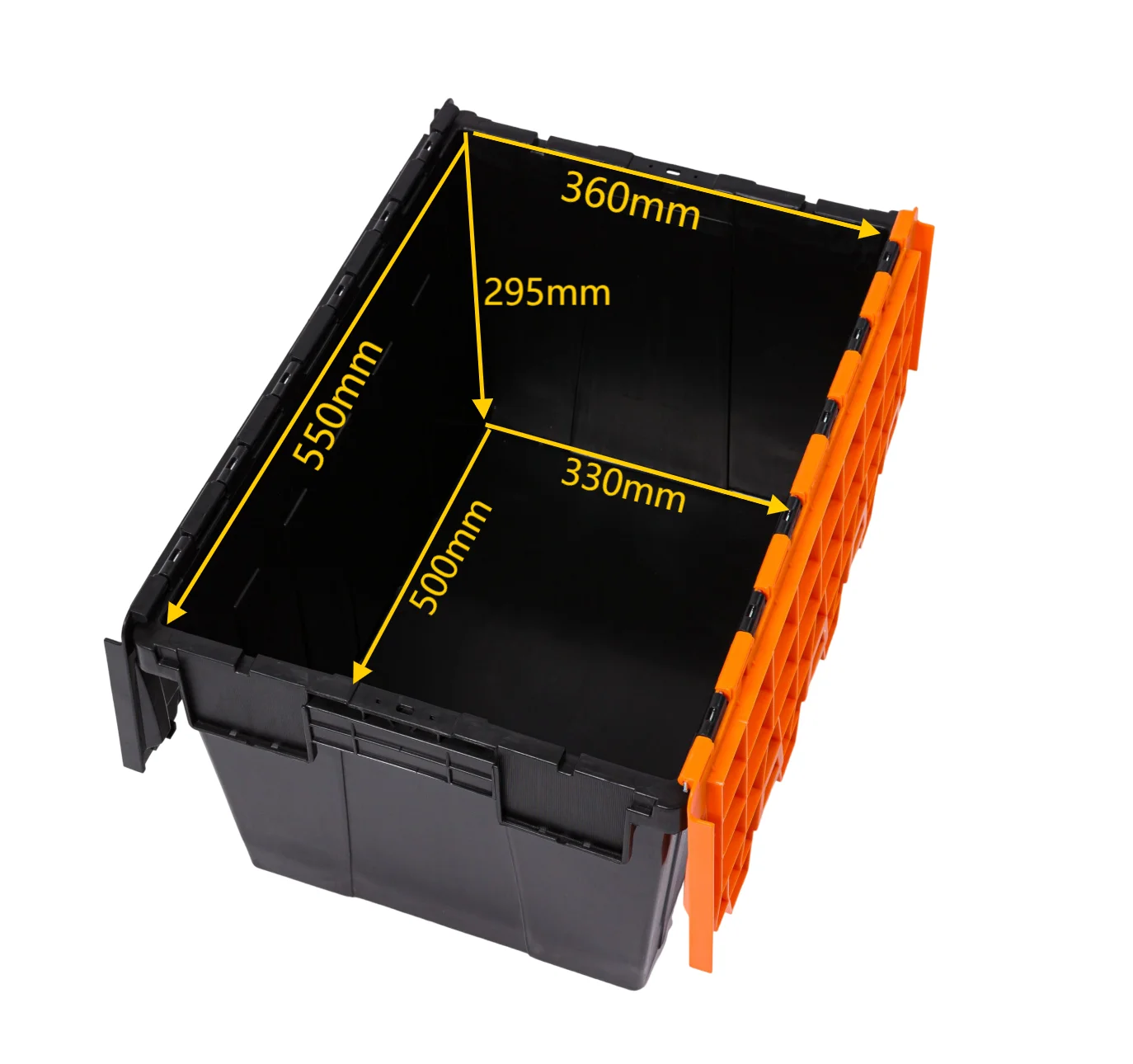 High Quality Utility Plastic Storage Boxes With Hinged Lid Stackable ...