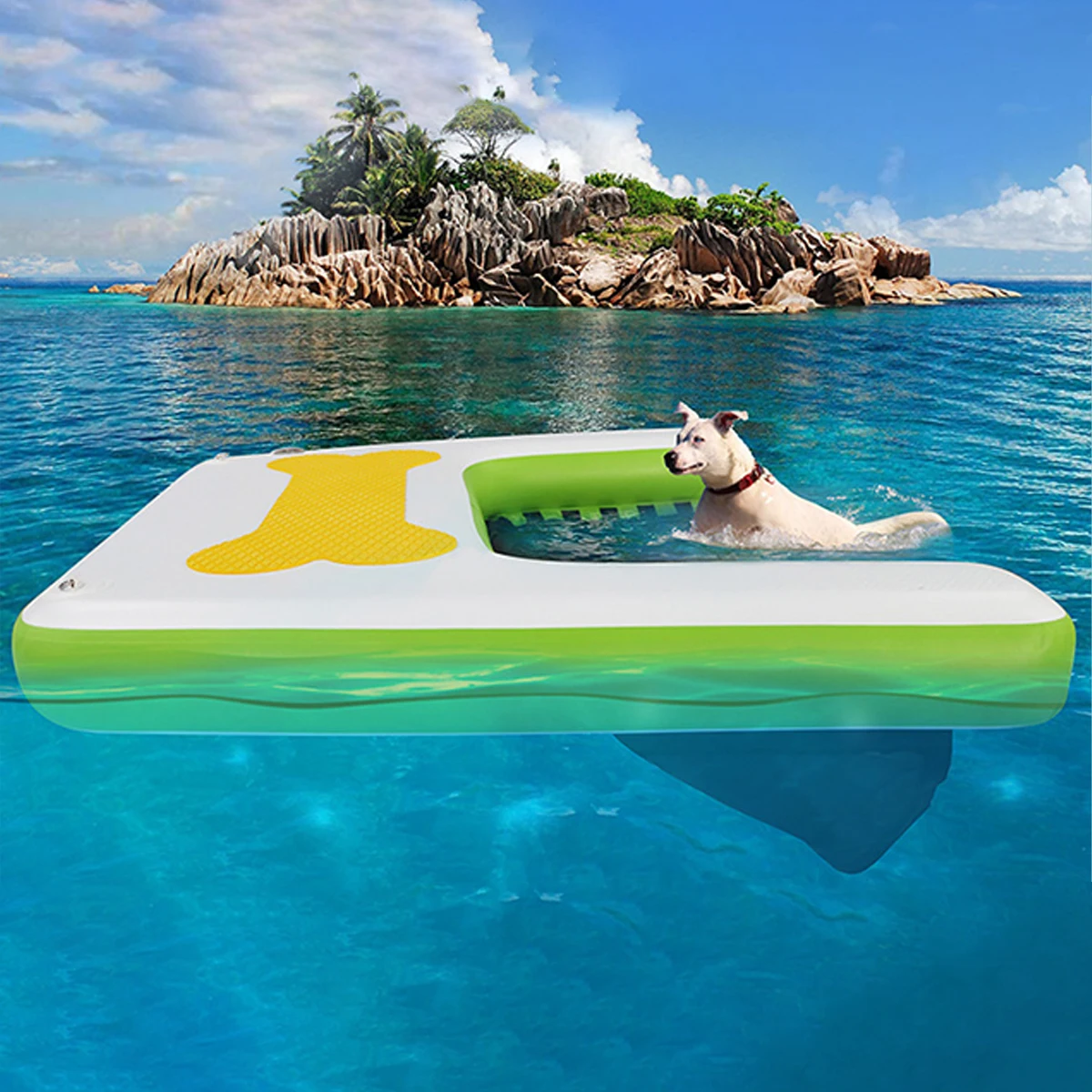 Water Floating Raft Inflatable Dog Ramp Pup Plank Ladder For Pools ...