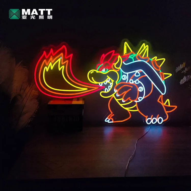 Custom Anime Neon Sign Super Mario Kuba Neon Decor Sign Home Room Wall ...