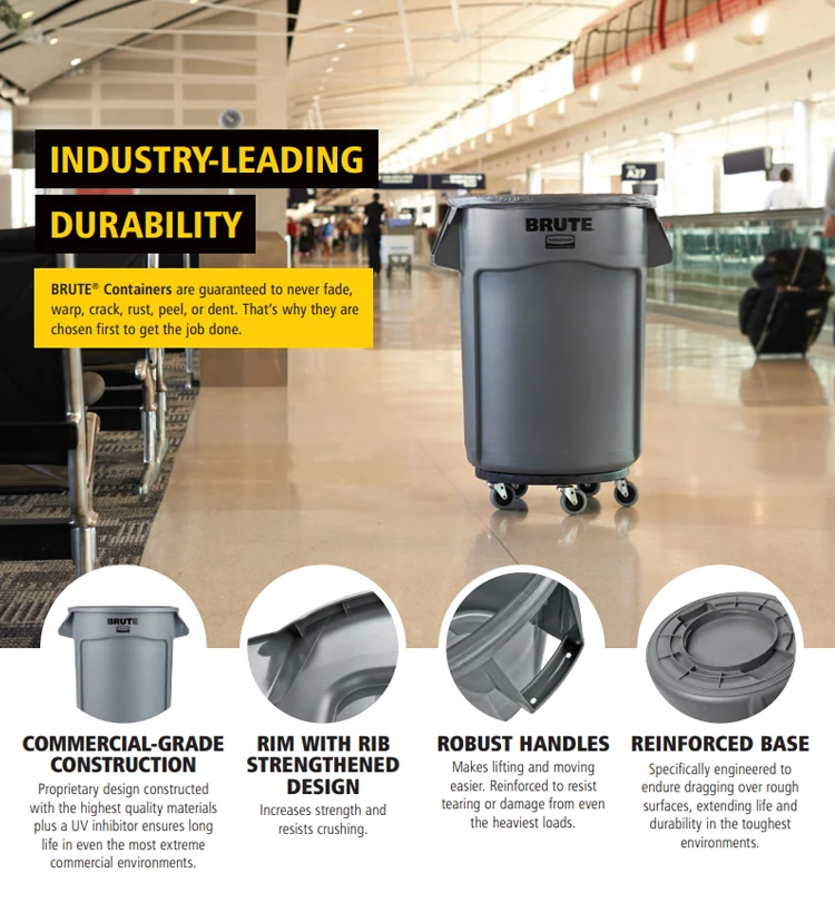 Rubbermaid Commercial 32 Gallon Trash Bin for Restaurant & Hotel