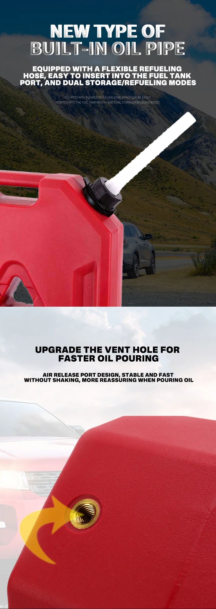 11.4L Jerry Can Fuel Container Spare Petrol Heavy Duty Red Storage Tank ...