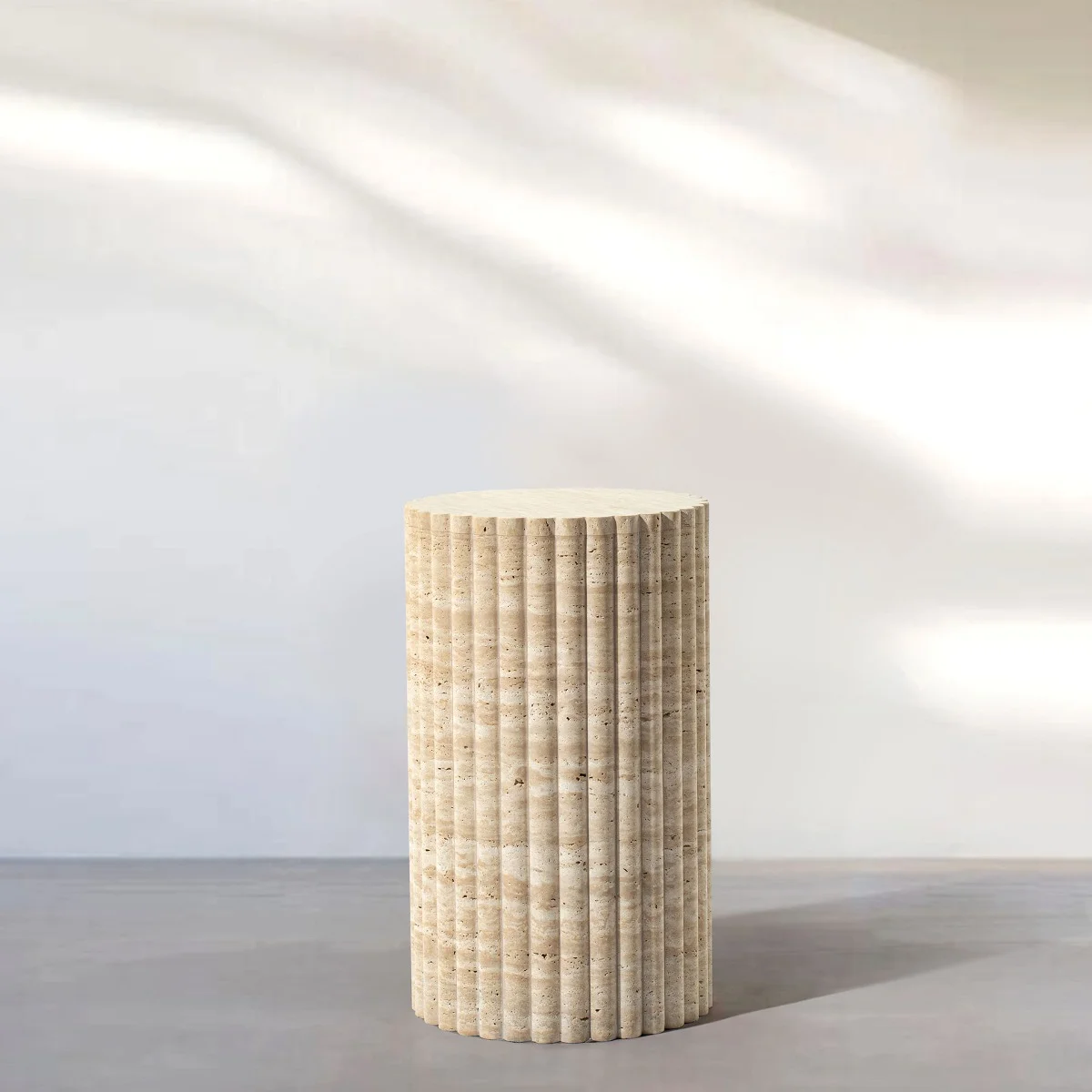 Huaxu Italy Marble Stone Table Plinth Natural Travertine Block Fluted ...