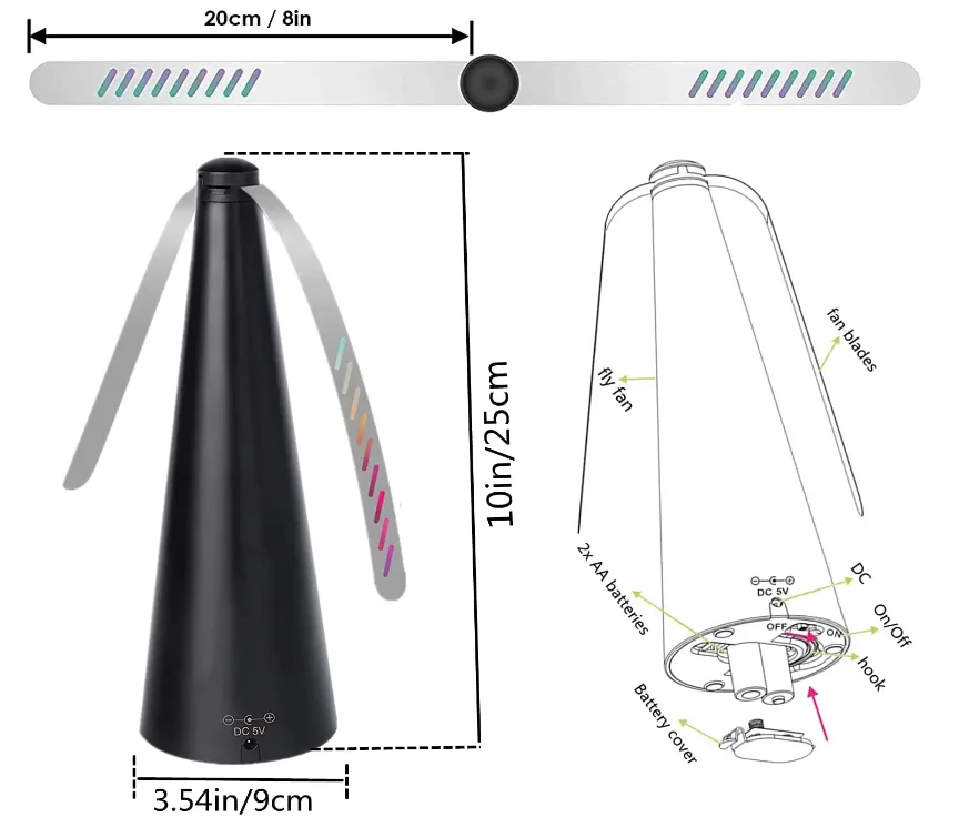 Sjz New Material Soft Pliable Blades Fly Fan Kitchen Restaurant ...