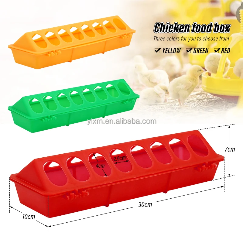 Poultry Farming Flip Chicken Food Box 16 Holes Automatic Plastic ...