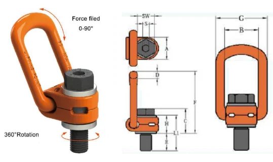 Swivel Lifting Rotating Eye Bolt Lifting Point Metric Thread And Unc ...