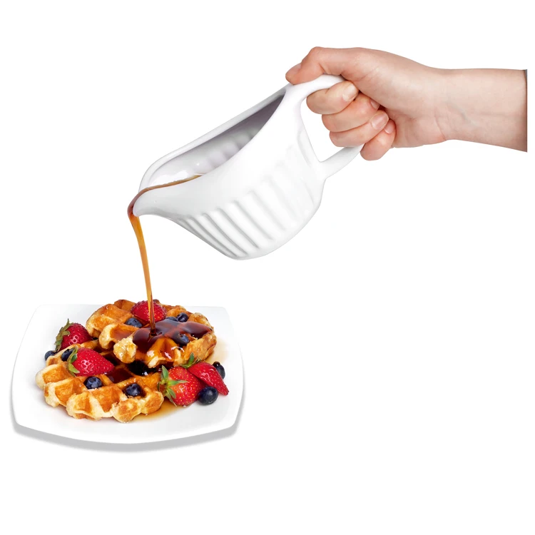 User-friendly White Ceramic Gravy Boat Warmer With Ceramic Lid Gravy ...