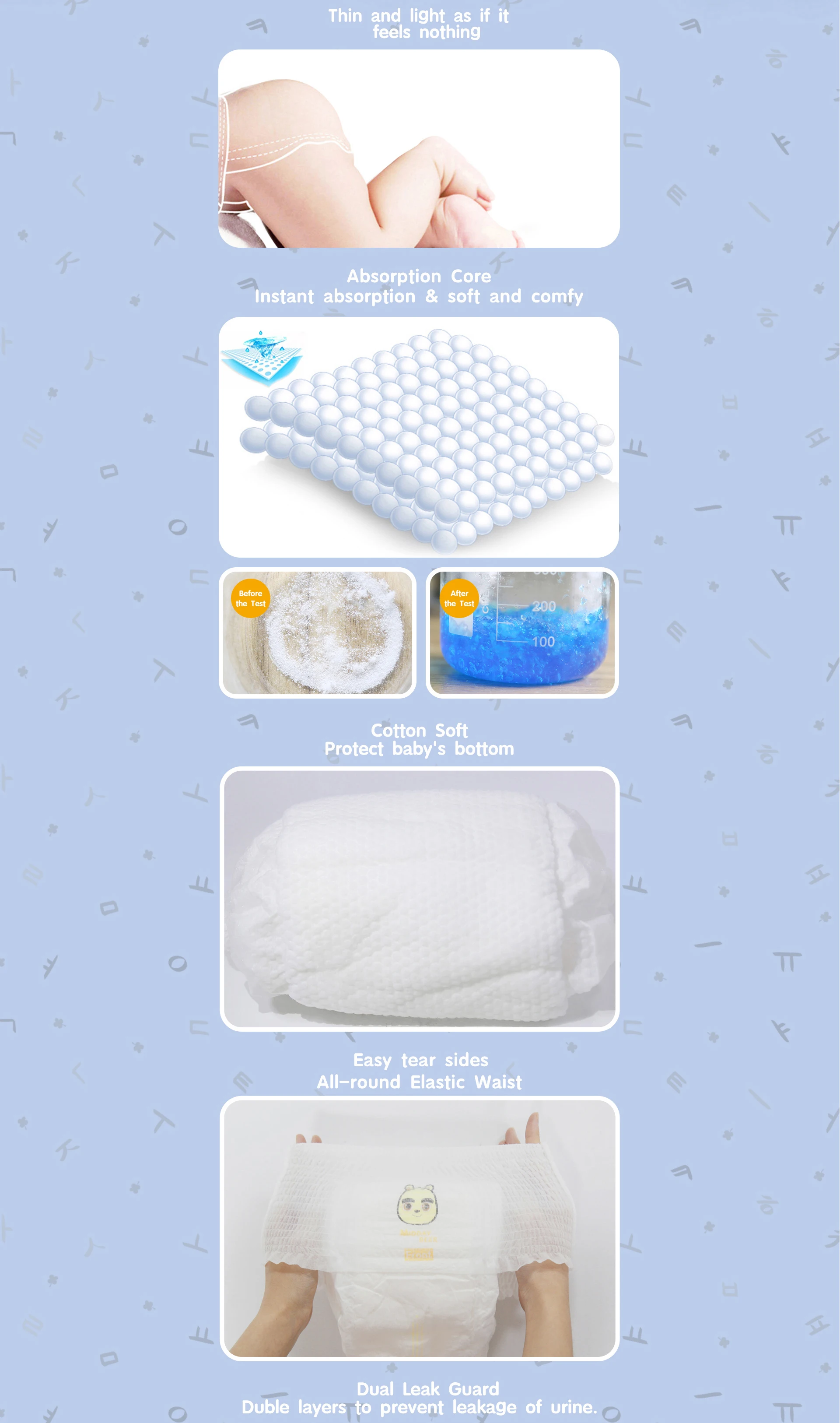 Diaper Manufactural Supplier Super Safe Soft Skin Leak Free Plain White ...