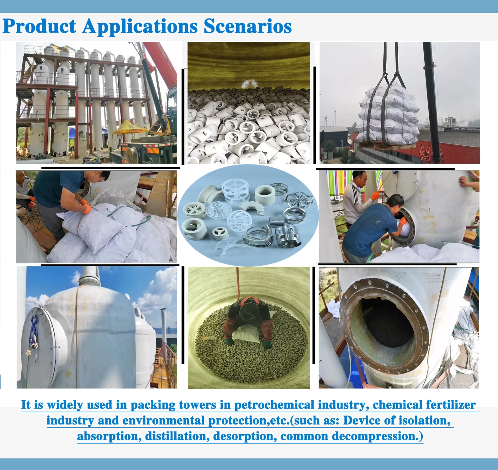 16-76mm Pall Ring Distillation Column Metal Cascade Mini Ring Packing ...